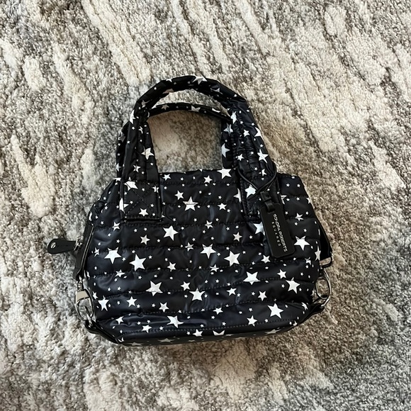 Sandra Roberts | Bags | Sandra Roberts Squared Black White Stars Mini ...